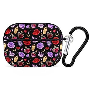 Goth Gothic Magic Crystal Potion Flower AirPods Pro Case Cover Gifts with Keychain, Shock Absorption Soft Cover Airpods Pro Earphone Protective Case for Men Women