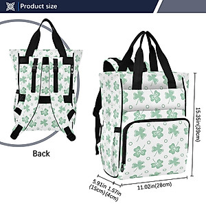 Jihqo Diaper Bag Backpack Saint Patrick's Day Clover Travel Diaper Bags for Women, 10L Functional Baby Changing Bag with Insulted Pockets, Stroller Straps