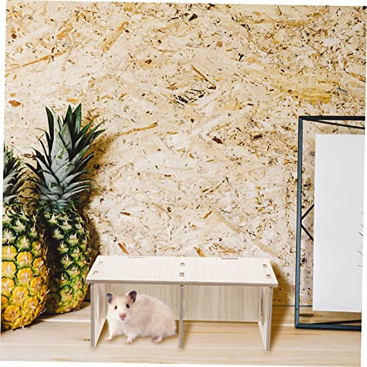 balacoo Funny Chamber Hideout Cabin and Hamsters Maze Ferret Toy Pet Hut Small Multi Clear Dwarf Compartment Window Chinchilla Hide for Squirrel Gerbil Hiding Wooden Nest Hamster