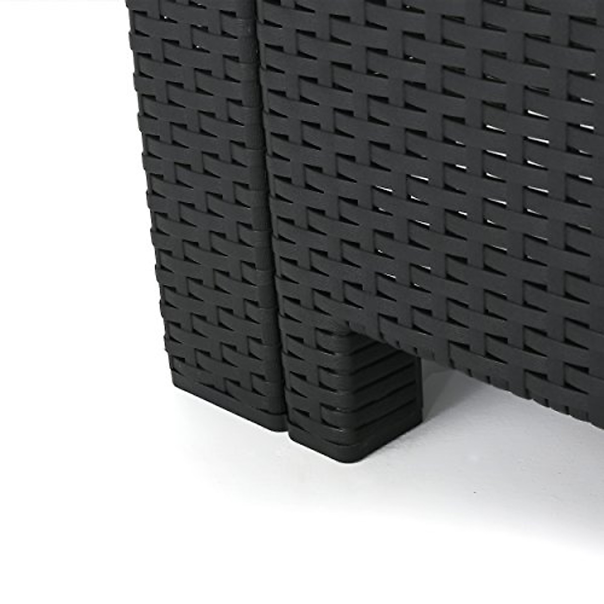 Christopher Knight Home St. Lucia Outdoor 3-Seater Faux Wicker Rattan Style Sofa with Water Resistant Cushions, Charcoal / Light Grey