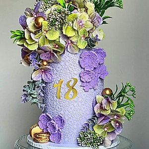 Acrylic Number Cake Topper DIY Cupcake Toppers with 0-9 Numbers Mirrored Gold Picks for Wedding Cake Decorations Happy Birthday Baby Shower Party Supplies (Number)