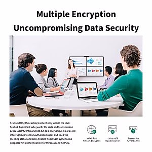 Yealink RoomCast Wireless HDMI Transmitter and Receiver 4K, Up to 4 Screens Casting Wireless Presentation System, Equipped with WPP30 Plug & Play, Collaboration with Yealink A20 A30, no App Needed