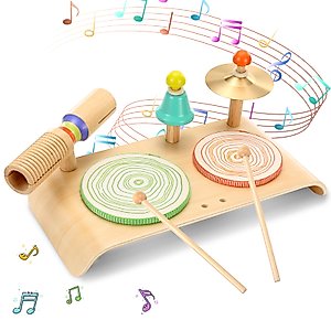 OATHX Kids Piano Keyboard, 8-in-1 Wooden Xylophone Drum Set, Musical Instrument Toys for Toddlers, Boys & Girls, Percussion and Piano Birthday Gifts for Children Ages 3+