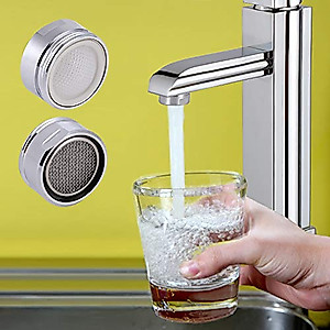 KWOKWEI M24 Sink Aerator Replacement Parts - 12 PCS Brass Shell Aerators with 15/16-Inch Male Threads for Kitchen & Bathroom Faucets