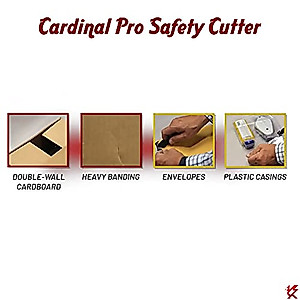 Cardinal Pro Safety Box Cutter Safety Package Opener Safety Box Opener Cut Cardboard Plastic Banding Film Bags Clamshell Cutter Box Cutter with Guard Safety Cutter - Disposable Recyclable (10, Red)