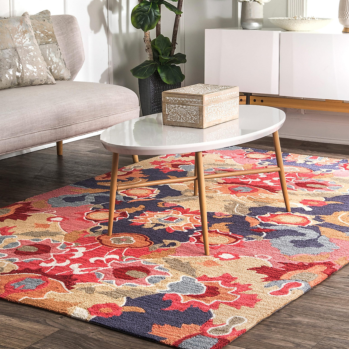 nuLOOM Hand Hooked Felicity Area Rug, 5x8, Multi