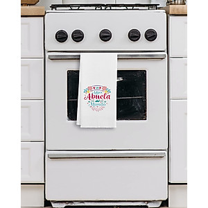 La Mejor Abuela Del Mumdo Spanish Latino Kitchen Towels Tea Towels,16 X 24 Inches Cotton Modern Dish Towels Dishcloths,Dish Cloth Flour Sack Hand Towel for Farmhouse Kitchen Decor,Gifts For Grandma