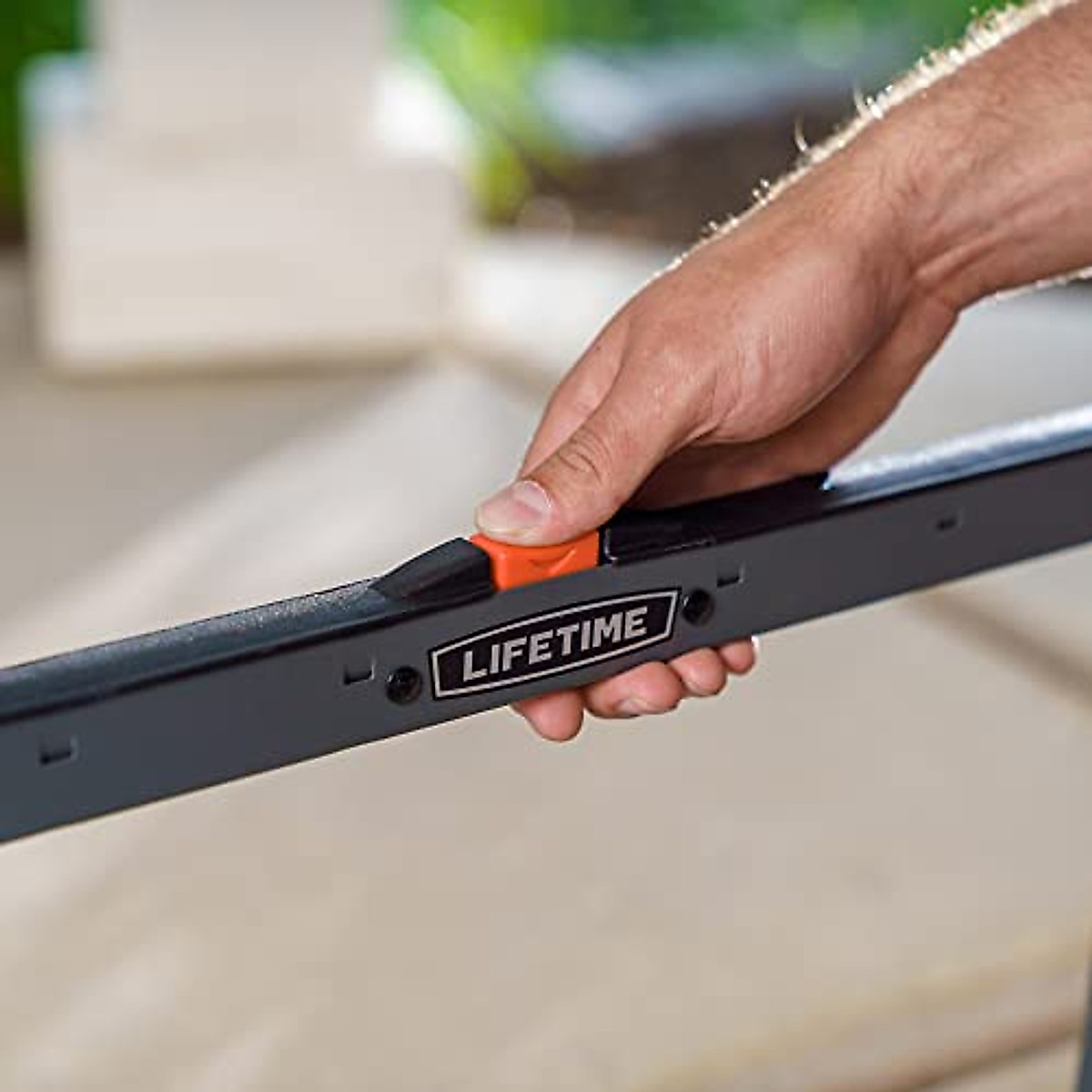 Lifetime Height Adjustable Folding Table, 4 Foot, Almond