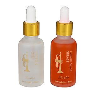 Synthetic Piston Oil and Tuning Slide Grease Set for Trumpet, Trombone, French Horn, Tuba, Euphonium and Other Brass Instruments