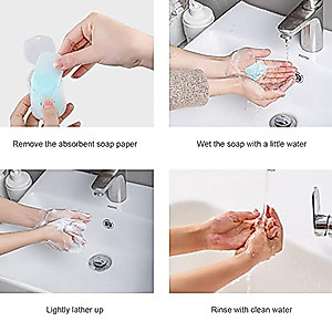 Portable Soap Sheets for Hand Washing, Disposable Water Soluble Hand Washing Bath Scented Paper Soap Foaming Paper Soap Mini Portable Travel Soap for Outdoor, Camping Hiking, 50 Pieces