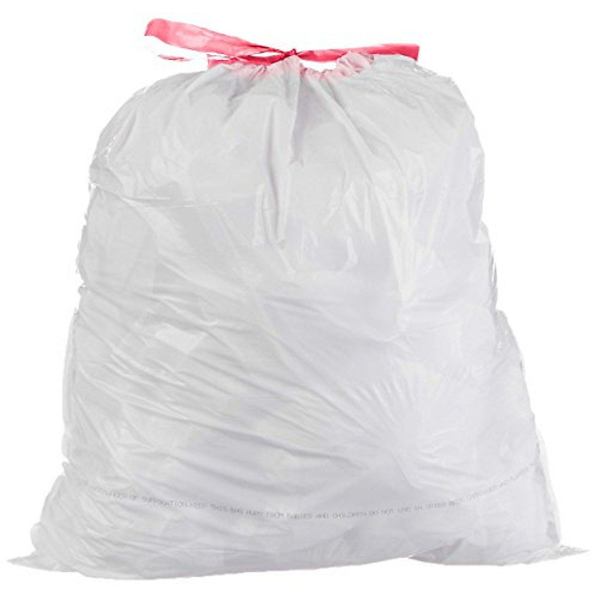 Wuyue Hua 13GAL Drawstring Bin Liner Refuse Sacks Waste Garbage Rubbish Bags White 49.2L 61X71.1CM 18counts