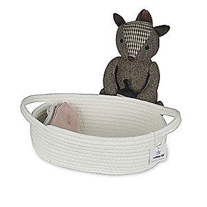 ICEBLUE HD White Cotton Rope Storage Basket Hand Towels Basket Cloth Material Organizer Cat Basket