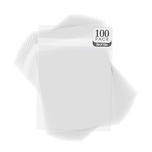 Golden State Art, Pack of 100, Acid-Free Crystal Clear Sleeves Storage Bags for Photo Prints Framing Mats Mattes (Bag Size: 8 3/8 x 10 1/8 inches for 8x10 Mats)