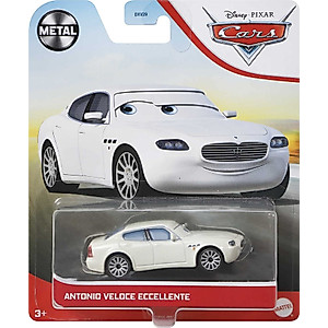 Disney Cars Toys Antonio Veloce Eccellente, Miniature, Collectible Racecar Automobile Toys Based on Cars Toys Movies, for Kids Age 3 and Older, Multicolor