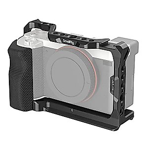 SmallRig Full Cage with Silicone Side Handle for Sony A7C, Comes with Locating Holes for ARRI, Quick Release Plate for Arca and Cold Shoe Mount - 3212B