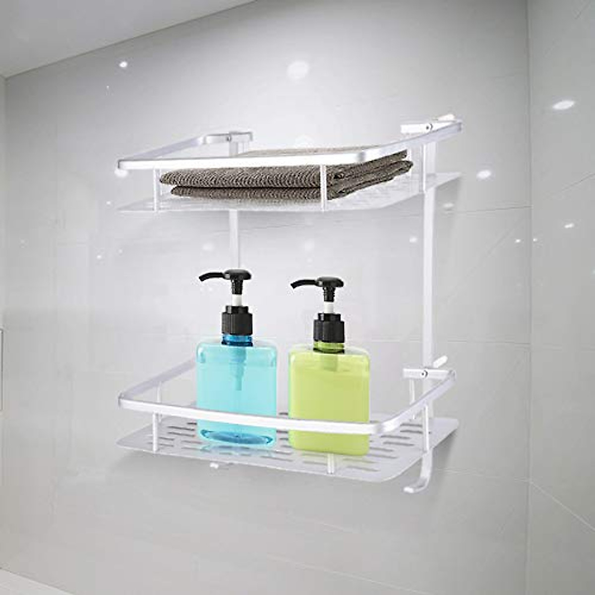 Aluminum Bathroom Storage Rack, Bathroom Storage Shelf, Sturdy Living Room for Home Bathroom Kitchen