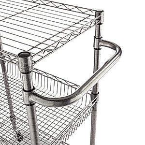 Alera 3-Tier Wire Rolling Cart, 3-Tier Wire Rolling Cart,28w x 16d x 39h, Black Anthracite