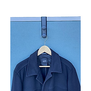 Tetra-Teknica Cubi-pro CWH03 Over-The-Panel Cubicle Partition Wall Garment Hanger with Double Posts, 2 1/2" - 3" Panels, Black