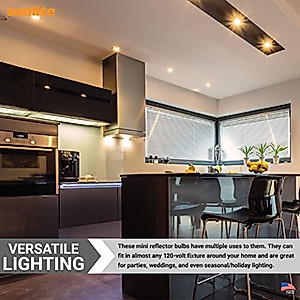 Sunlite MR16 Halogen Reflector Bulb, 35 Watt, 38° Flood, 120 Volt, 2000 Hour Life Span, Dimmable, GU10 Base, Cover Guard, 3200, ANSI FMW, Ceiling Fixtures, Track Lighting 6-Pack.