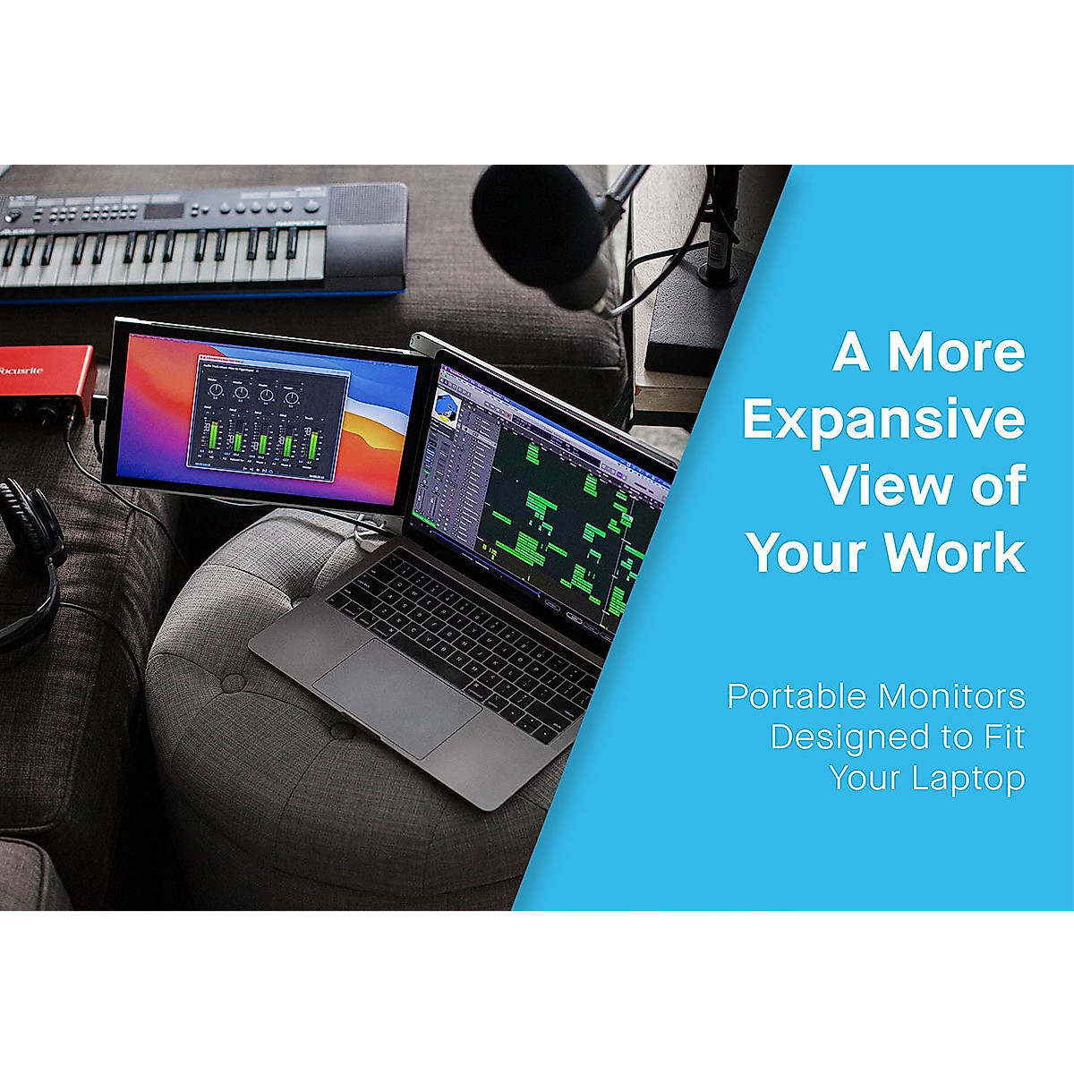 Duex Lite Portable Monitor for Laptop, 【2021 Upgrade】 Mobile Pixels 12.5" Full HD IPS Dual Monitor for laptops, USB C/USB A Powered Plug and Play Portable Display,Windows/Apple Compatible (1pc White)