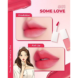 AMTS Webtoon True Beauty - 01 Some Love | Pink Lip Tint Stain | High Pigment Liquid Waterful Shine Non-Sticky Long-Wearing Long-Lasting | True Beauty Cute Pink Makeup