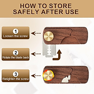 HHZPAEK Magnetic Wooden Bread Lame Dough Scoring Tool,Hand Crafted Sourdough Lame Scoring Tool,Bread Scorer Tool for Homemade Bread Baking,Dough Scoring Bread Knife with 5 Razor Blades