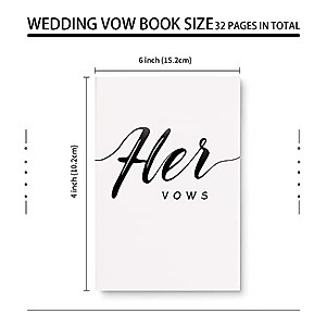Vow Books for Wedding, Wedding Vow Books His and Hers, Bridal Shower Gifts, Wedding Keepsake Wedding Journal Notebook, 32 Lined Pages,4 x 6 inches (Black)
