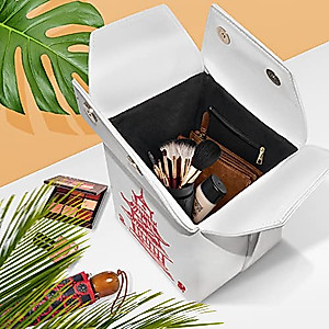 USTYLE Chinese Takeout Box Crossbody Bag, Fashion Novelty Cute Women Girl Shoulder Bag with Golden Chain Strap (white)