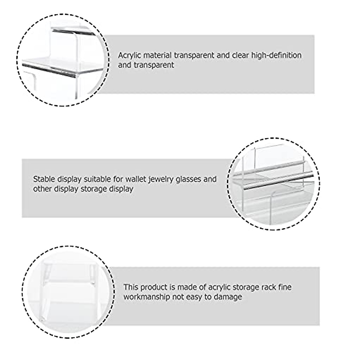 DOITOOL 4- Tier Handbag Purse Riser Display Shelf, Clear Acrylic Wallet Display Stand Holder, Jewelry Display Riser Shelf for Display Or Collection