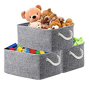 Storage Bins, Home Foldable Storage Bin with Drawstring Closure and 2 Bold Handles, Fabric Storage Basket for Shelves for Organizing Closet Shelf Nursery Toy