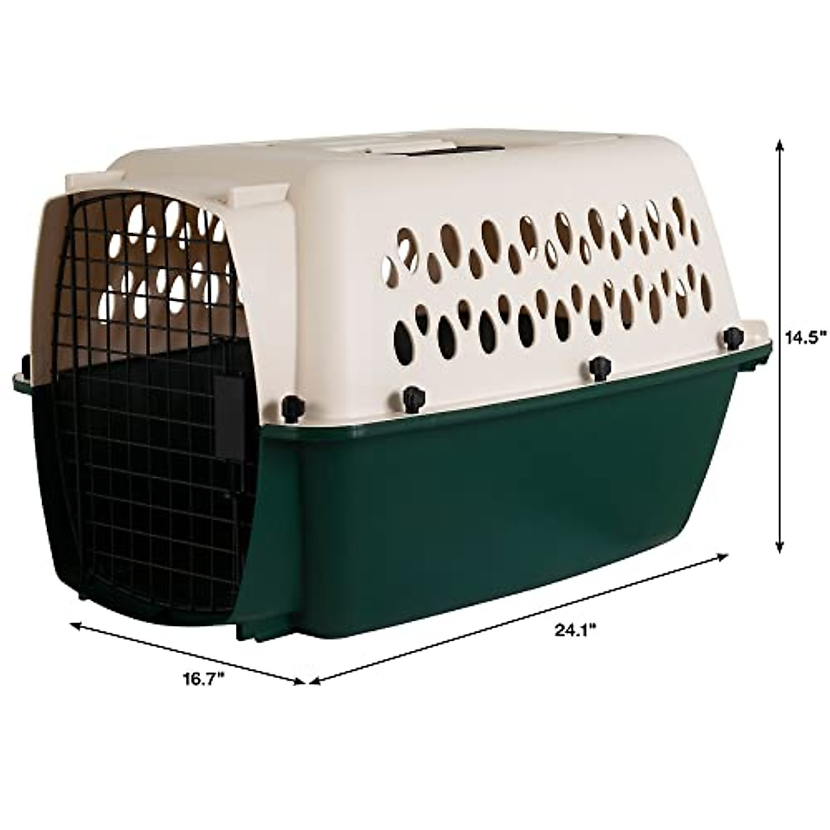Petmate Ruffmaxx Dog Kennel Pet Carrier & Crate 24" (10-20 Lb), Outdoor and Indoor for Large, Medium, and Small Dogs - Made from Durable Recycled Material w/ 360-Degree Ventilation