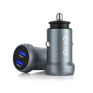 Dual USB C Car Charger, 40W Car Charger for iPhone 13, USB C Cell Phone Automobile Charger PD 3.0 2-Port(20W Max Each) Type C Car Adapter for iPhone 13/12/11, iPad, Galaxy S22/S21/S20, Pixel 6/5/5a