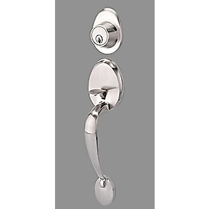 Togu HS13B-KB-SN Heavy Duty Front Door Handleset with Knob Door Handle,Solid Entry Door Lockset Leverset for Home Exterior Doors,Easy Installation,Satin Nickel