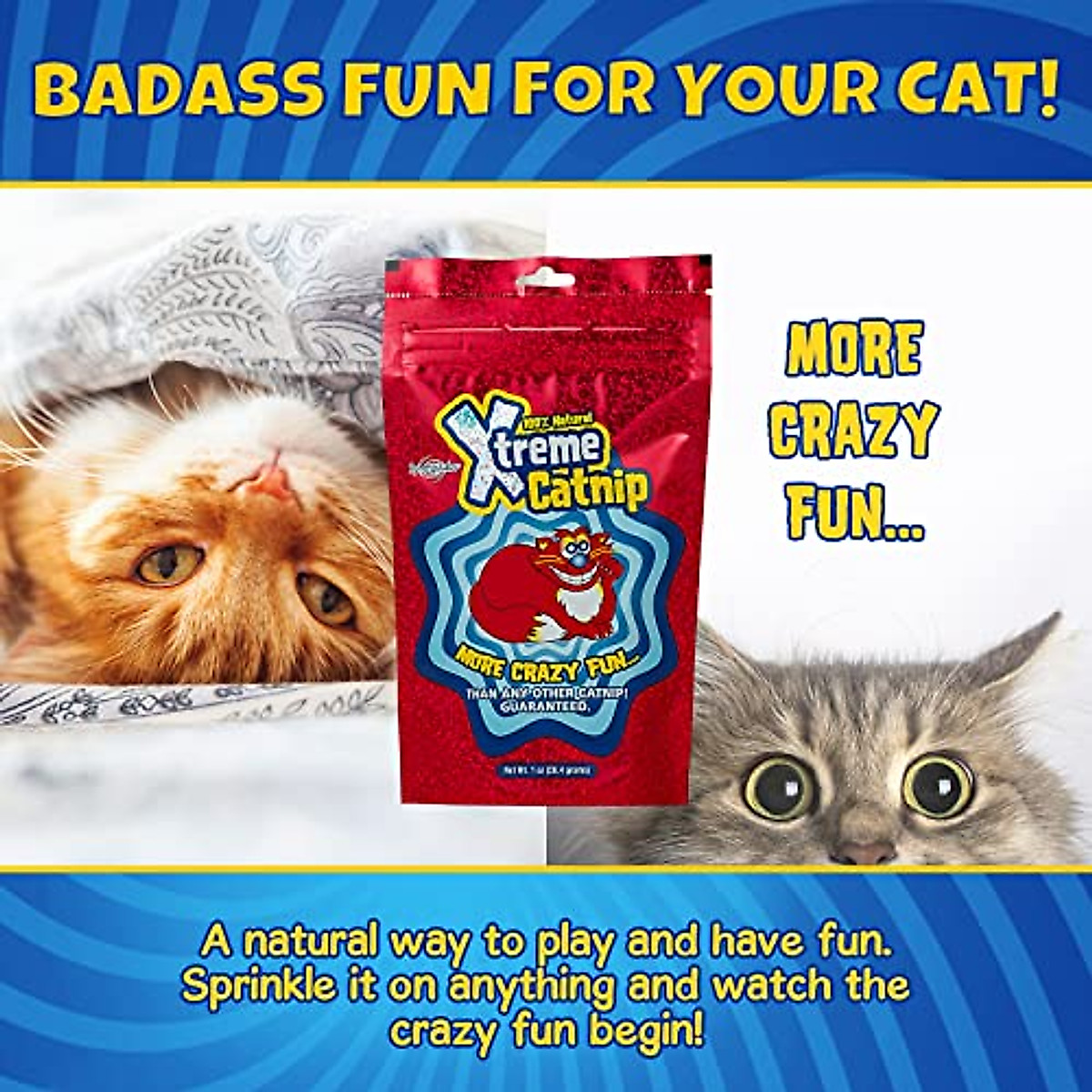 Xtreme Catnip Leaf, 1 oz. – 100% Natural Organically Grown, Super Concentrated Catnip Leaves – Non-Addictive, Fun Cat Treat – Use on Toys, Scratching Posts, Food and More
