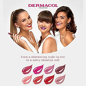 Dermacol - 16-Hour Lip Colour, Highly Pigmented Glossy Lip Stain, Two-Phase Lip Plumper Gloss, Kissproof Lip Makeup Products with Matte and Glitter Finish, No.11 Shimmering Light Pink Lipstick, 7.1 mL