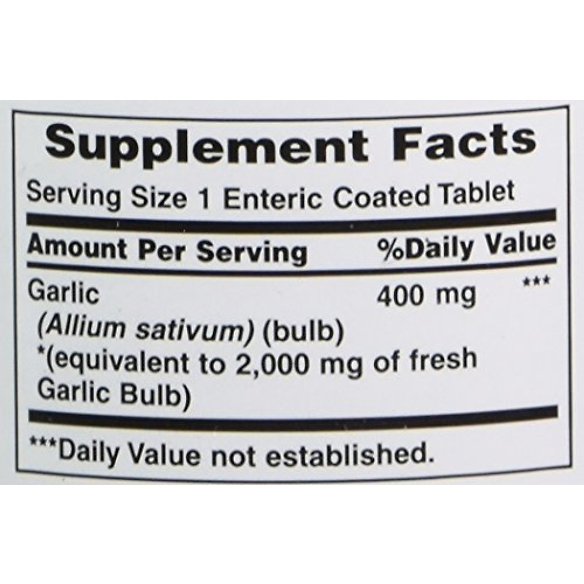 Nature's Bounty Odor Free Garlic 2000 mg, 120 Count