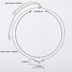 SWEETV Crystal Wedding Bridal Backdrop Necklace for Brides, Cubic Zirconia Dainty Vine Back Pendant Necklace for Women, Bridesmaid Gift