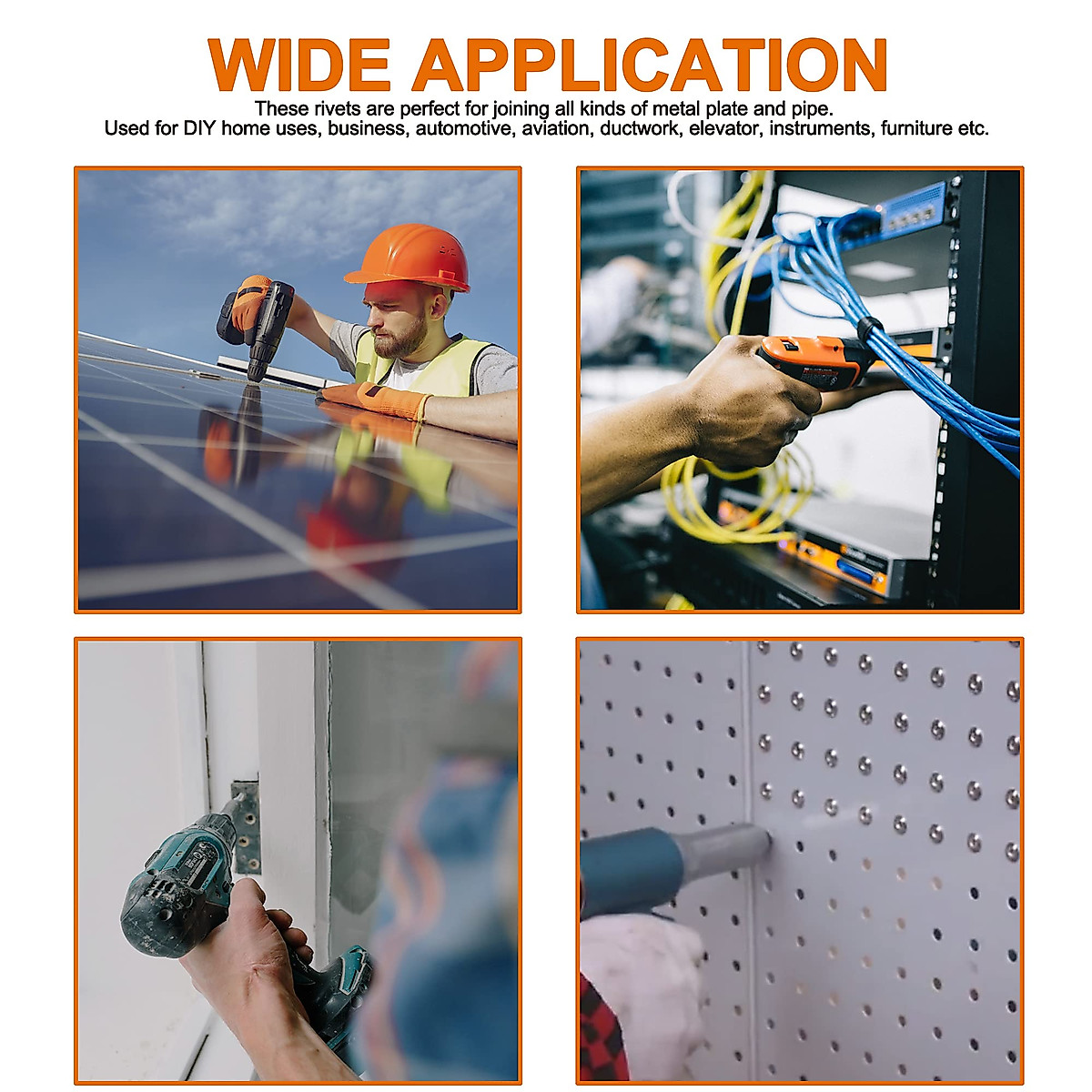 ISPINNER 50pcs 1/8" x 3/8" Stainless Steel Blind Rivets, 3.2 x 10mm Pop Rivets, Pack of 50