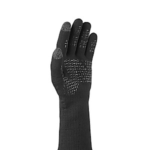 SEALSKINZ Unisex Waterproof All Weather Ultra Grip Knitted Gauntlet Glove, Black, Medium