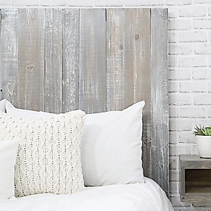 Barn Walls Graywash Headboard, Farmhouse Design, Wood Headboard Wash Finish, Floating Panels, Wall Mount, Adjustable Height, Easy Assembly, King Size