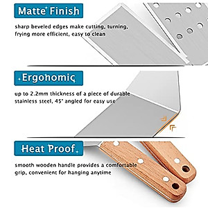 HaSteeL Griddle Accessories Set of 20, Stainless Steel Griddle Spatula Tools Kit with Carrying Bag, Complete Heavy Duty Metal Spatulas for Teppanyaki BBQ/Flat Top/Cast Iron Cooking Grilling Camping