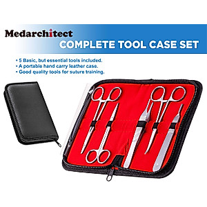 Medarchitect Suture Practice Complete Kit (30 Pieces) for Medical Student Suture Training, Include Upgrade Suture Pad with 14 Pre-Cut Wounds, Suture Tools, Suture Thread & Needle
