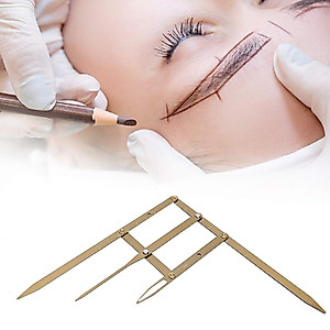 Eyebrow Ruler, Eyebrow Stencil Microblading Tattoo Eyebrow Ruler Golden Ratio Makeup Symmetrical Tool Accessory (golden)