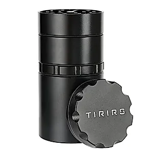 TIRIRS 2" Aluminium Grinder with Large Capacity Storage Container, Best Gift, Black