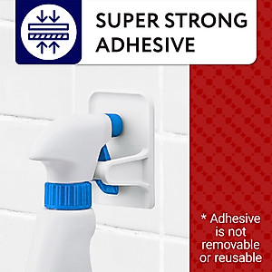 [6 Pack] Wall Mount Spray Bottle Holder to Create Storage Space - Easy to Install Spray Bottle Hanger - Strong Hold Spray Bottle Holder Wall Mount to a Variety of Surfaces - Spray Bottle Wall Holder