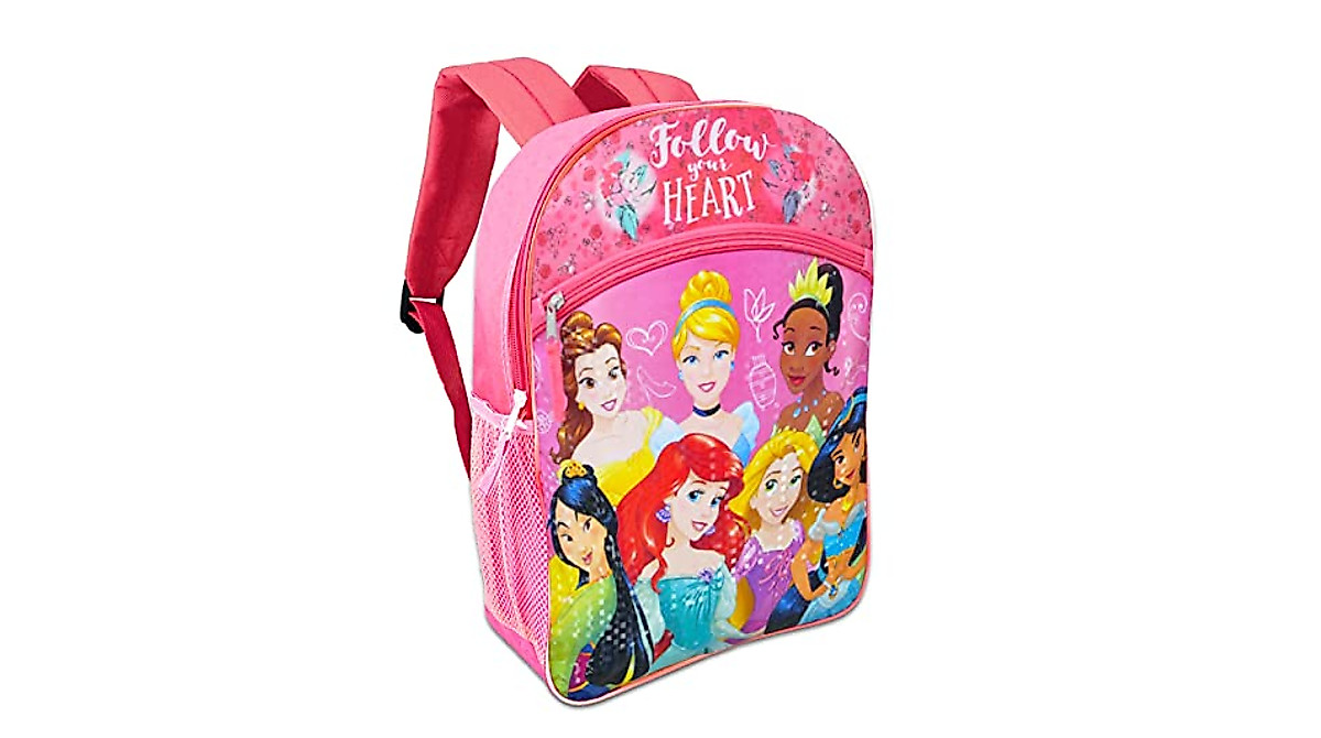 Disney Princess Deluxe Girls Backpack Bundle - 4 Pc Set
