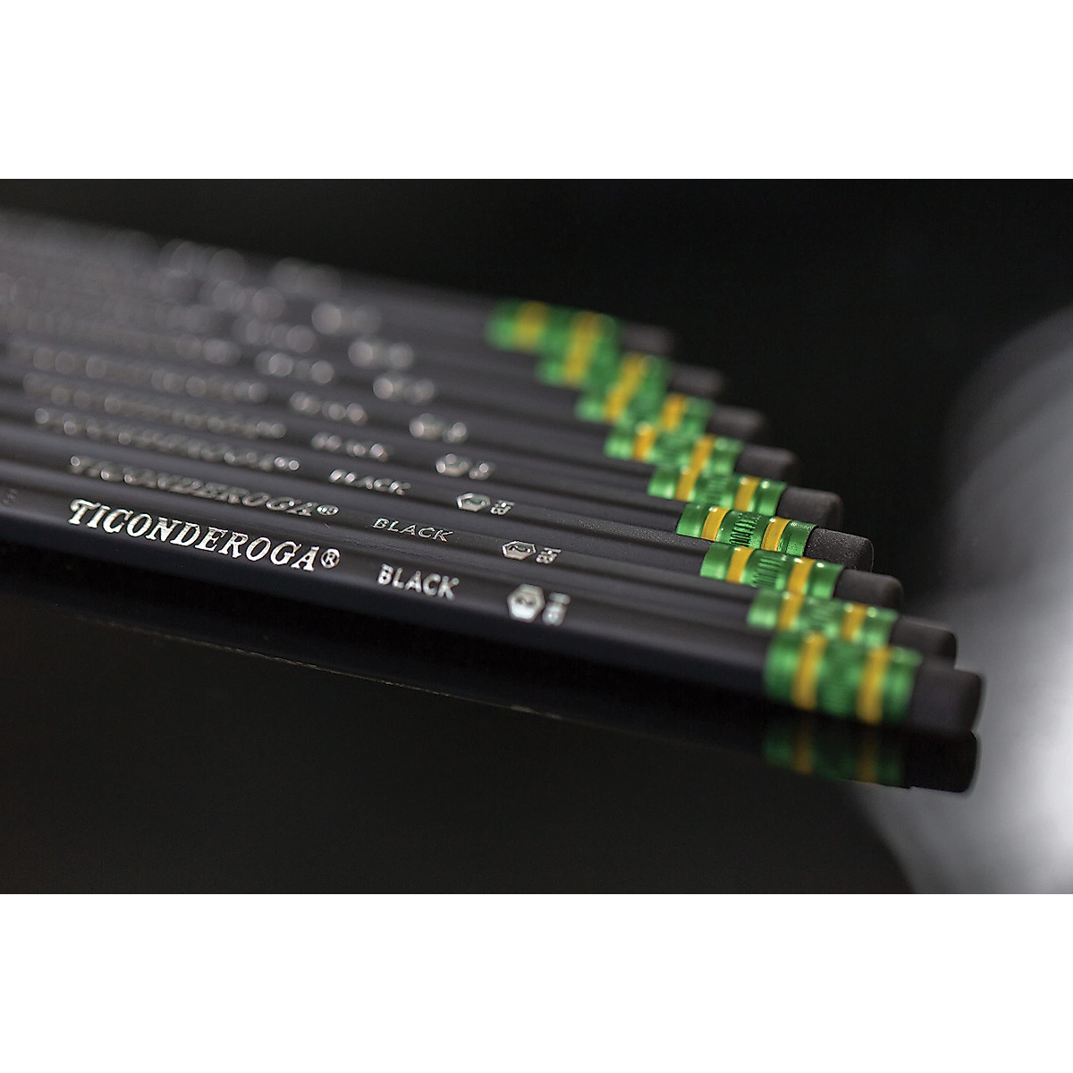 Ticonderoga Wood-Cased Pencils, Pre-Sharpened, 2 HB Soft, Black, 10 Count