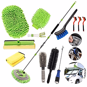 62 Inch Car Wash Brush Mop Windshield Window Squeegee, 14 PCS Car Wash Set, Car Wash Accessories Details Kit, Car Wash Supplies, Car Detailing Kit, Car Wash Cleaning Tools Kit, for Truck, RV, SUV