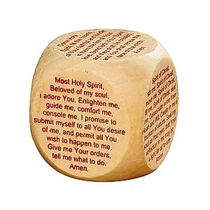 Prayer Cubes Wooden with Confirmation Prayers, 1 5/8 Inch