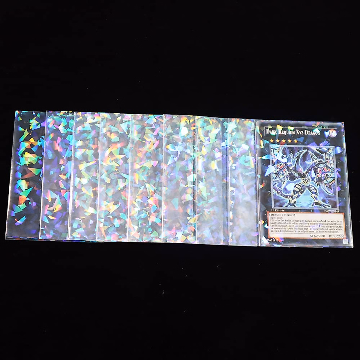 Black Lotus 100pcs Broken Glass Gemstone Laser Flashing Card Film Holographic Idol Photo Sleeves Ultra Super Protector (61x88mm)